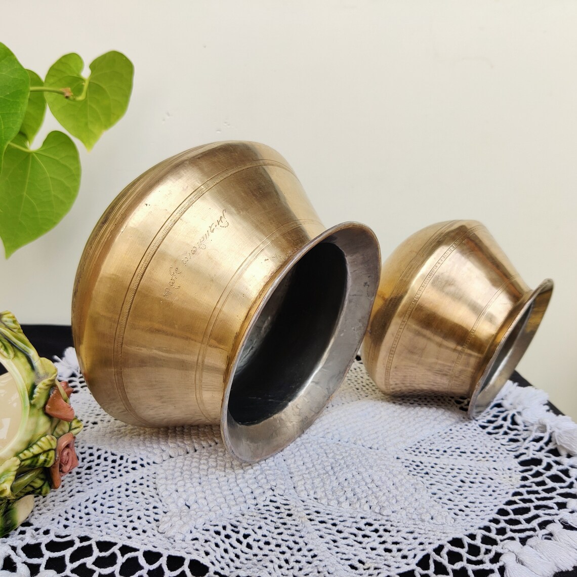 Antique Brass Solid Cooking Pot Set of 2 Antique Rice Pot - Etsy