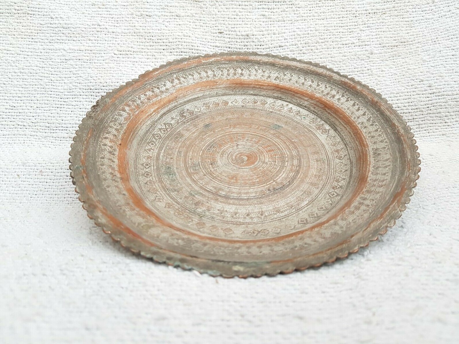 Antique Rare Stamped Copper Plate Copper Worship Religious Plate ...