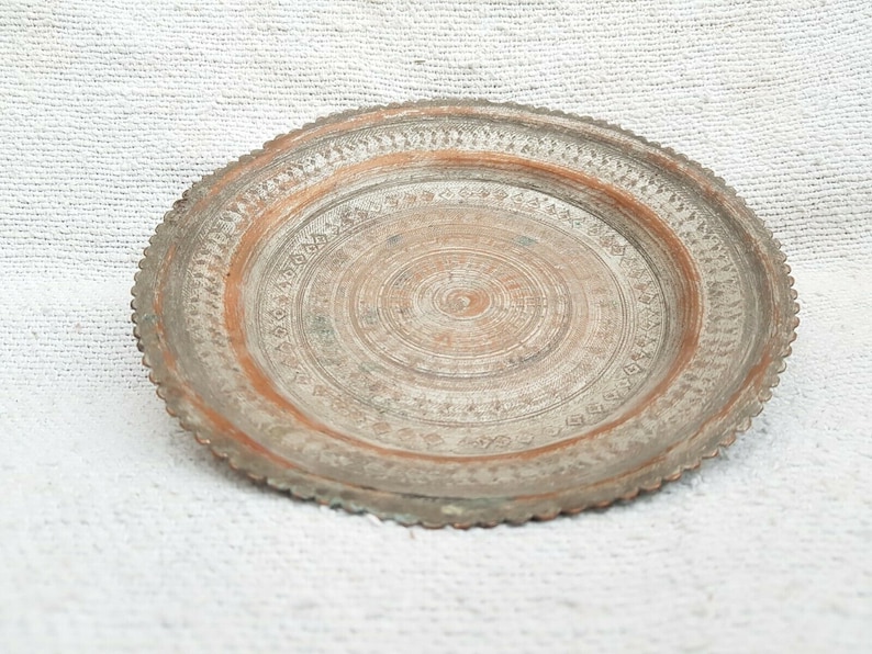 Antique Rare Stamped Copper Plate Copper Worship Religious Plate ...