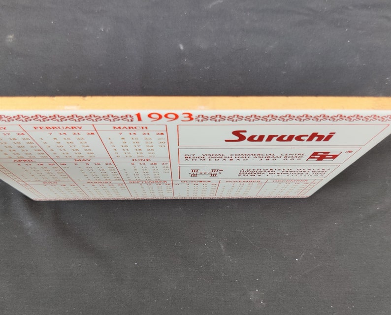 1993 Vintage Suruchi Pilkington's Kadi Suruchi 1993 Calendar on Tile ...