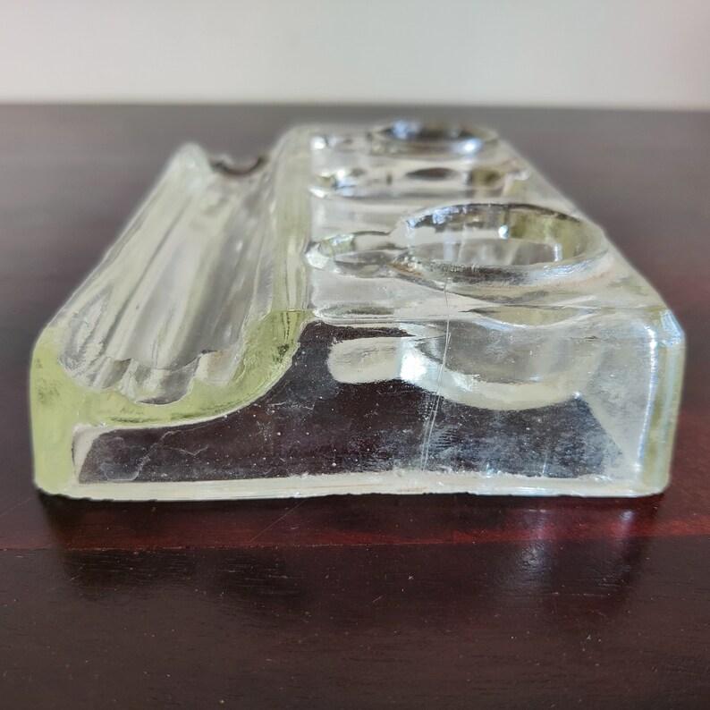 Vintage Office Table Decorative Unique Shape Glass Ink Pot |clear Glass ...