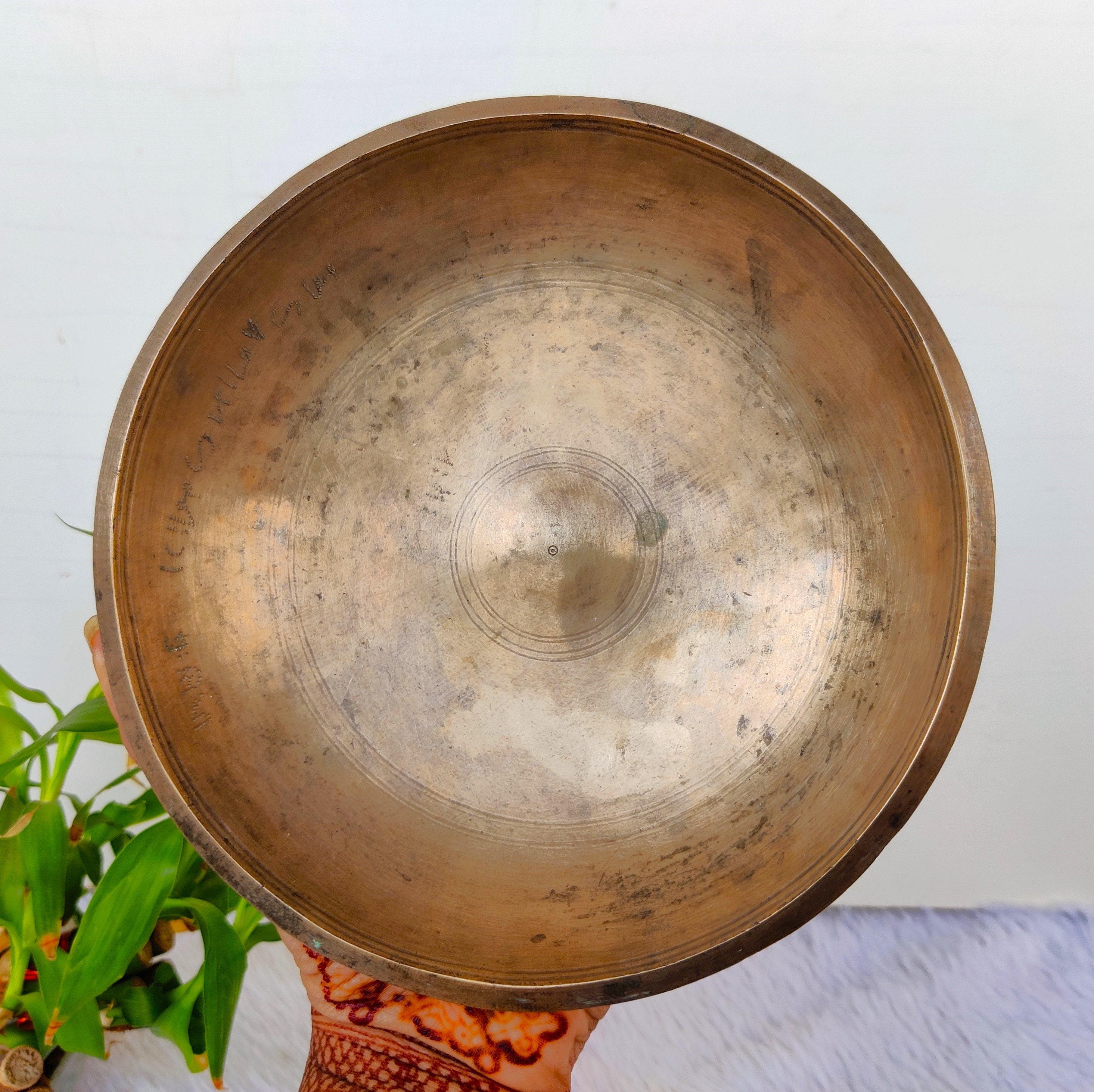 Antique Bronze Bowl 7" Rare Large Thick Rim | Scarce Hand Carving on ...