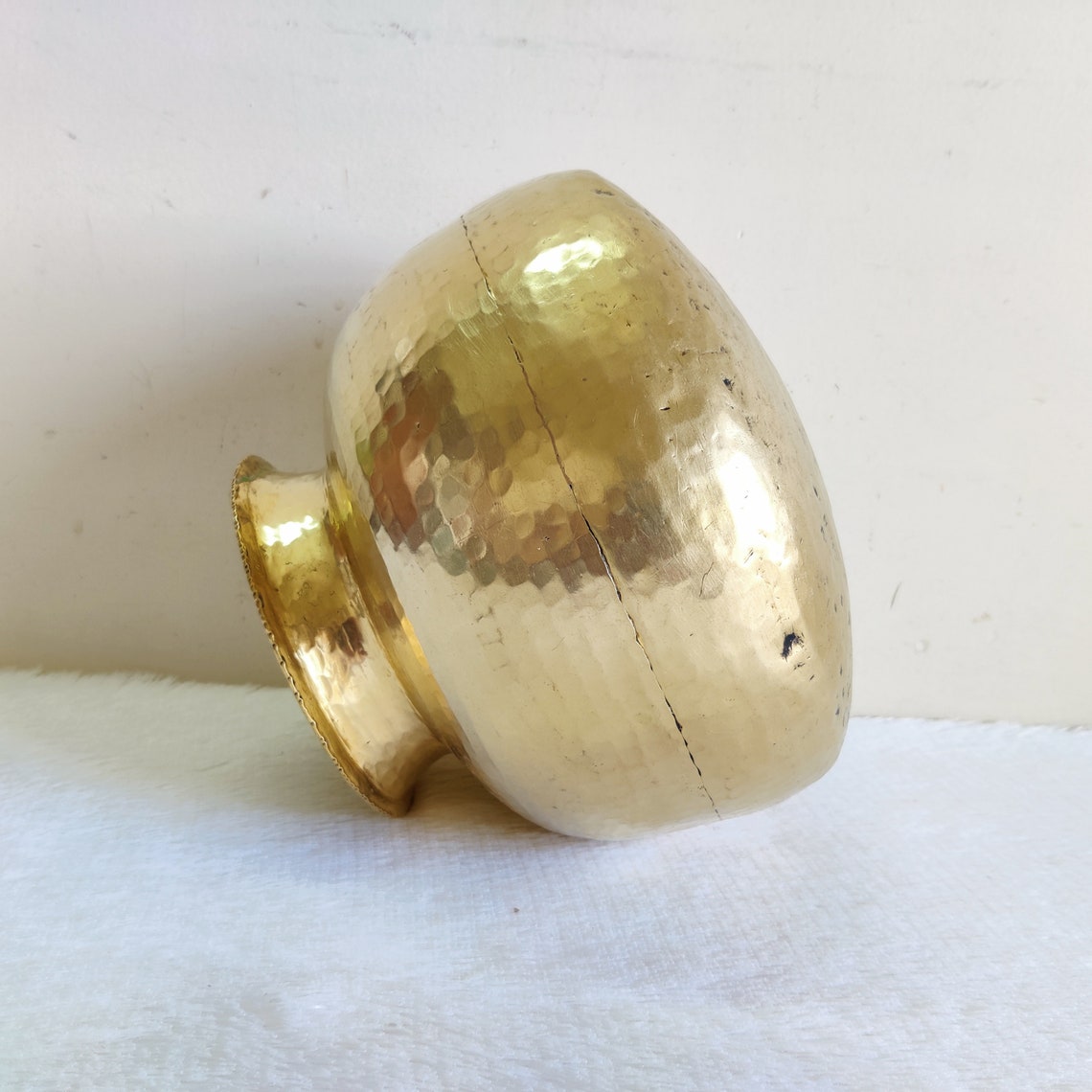 Antique Rare Brass Big Sized Unique Shaped Cooking Pot Antique Heavy ...