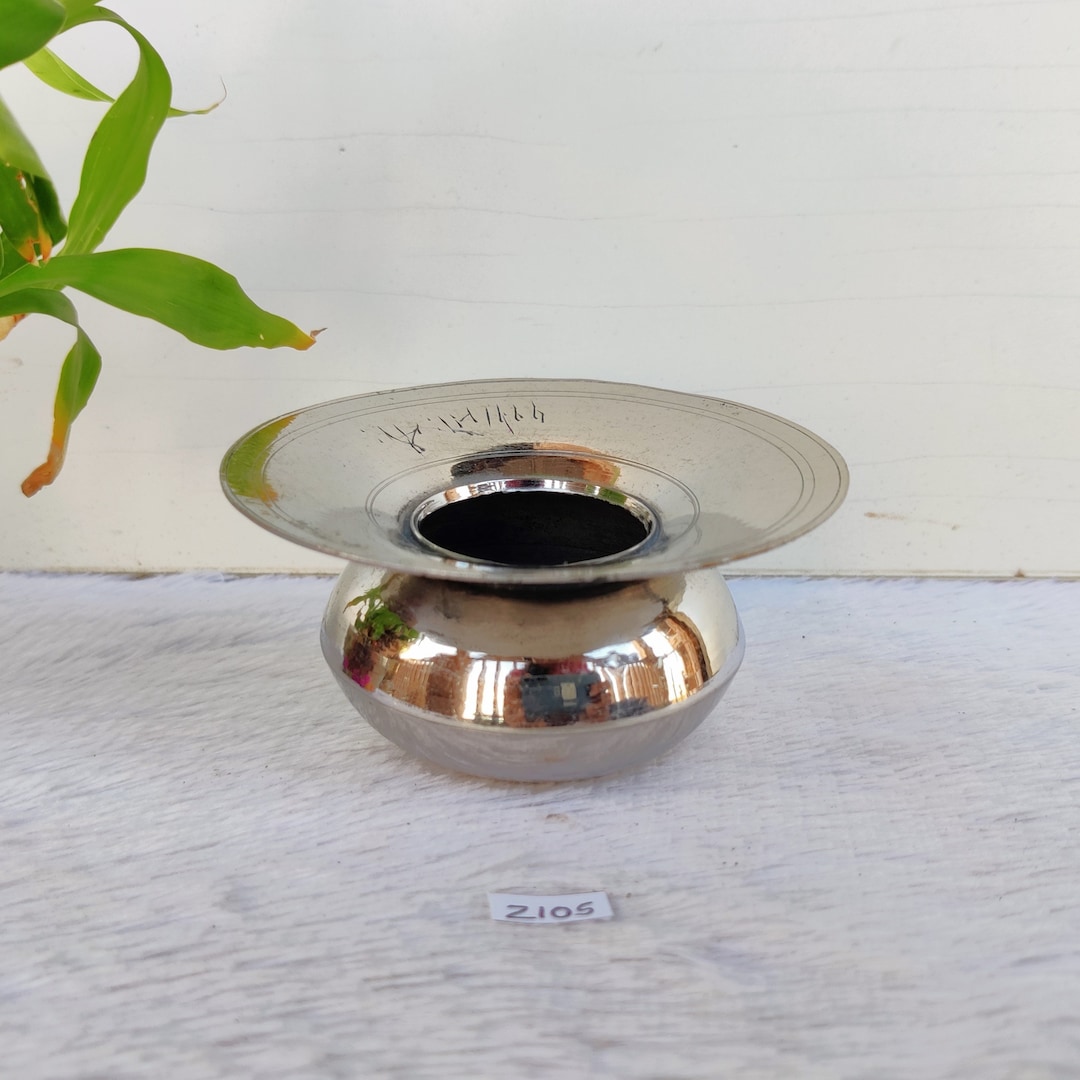 Vintage Spittoon Nickel Plated Brass | Tobacco Spittoon | Vintage ...