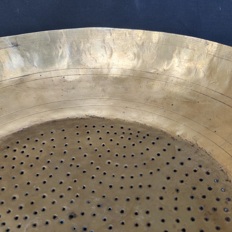 Antique Brass Colander/strainer Unique Hand Beaten Round - Etsy