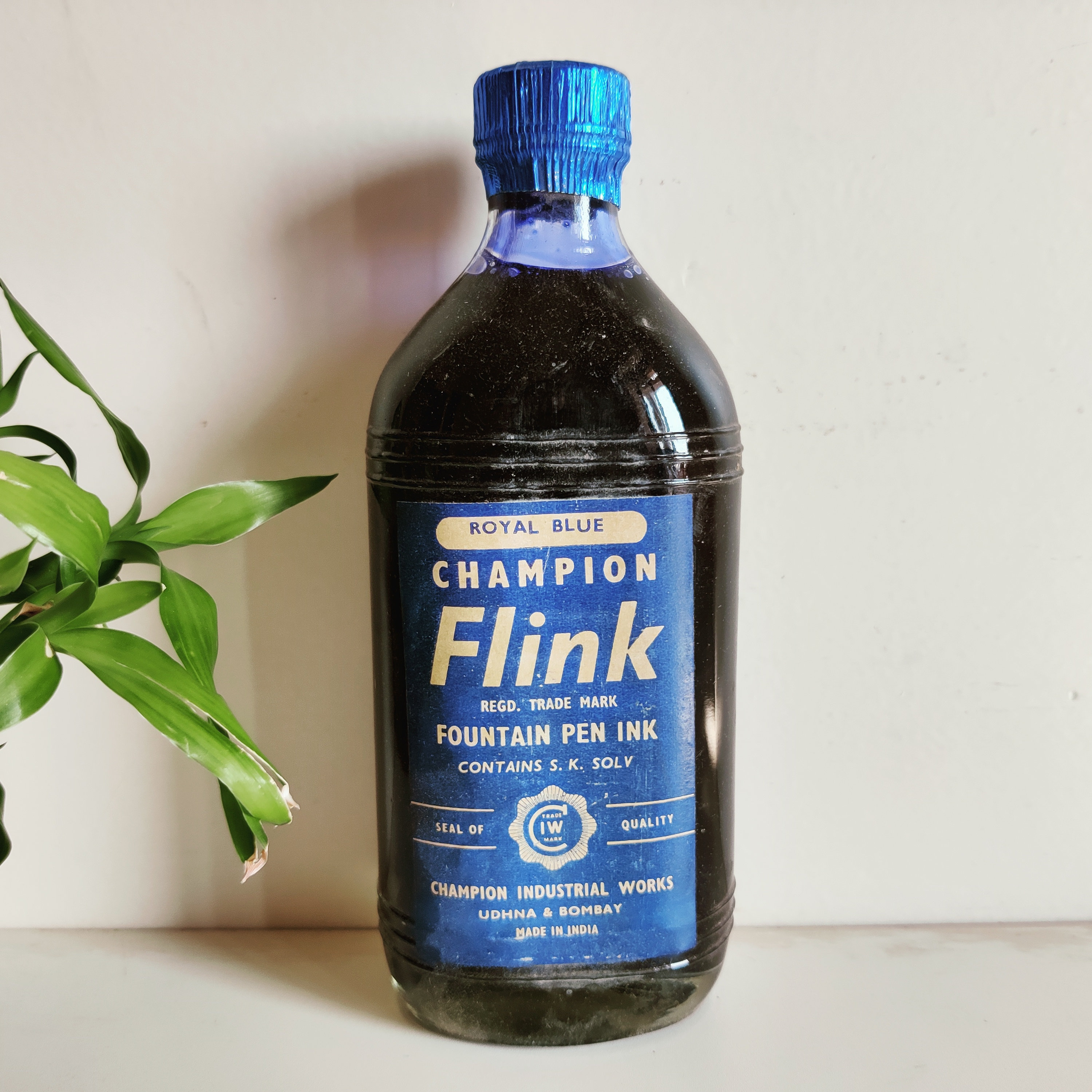 Antique Royal Blue Champion Flink Fountain Pen Ink Advertising Ink ...
