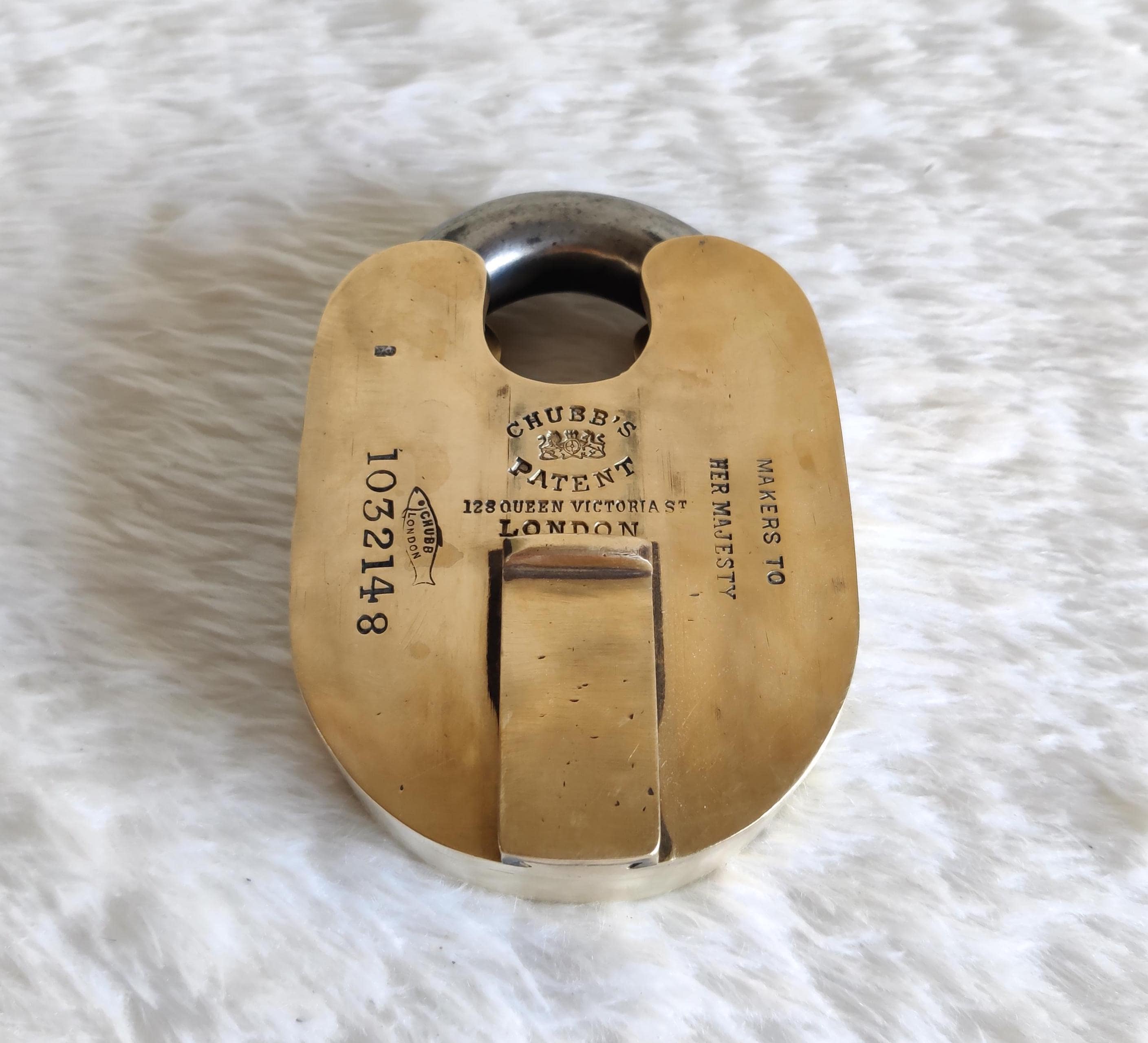 19c Antique Chubb's Patent Brass Padlock London | Jumbo Padlock 2230 ...