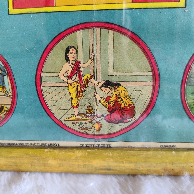 Vintage Rare Raja Ravi Varma Printing Press Print of 'dashavatara ...