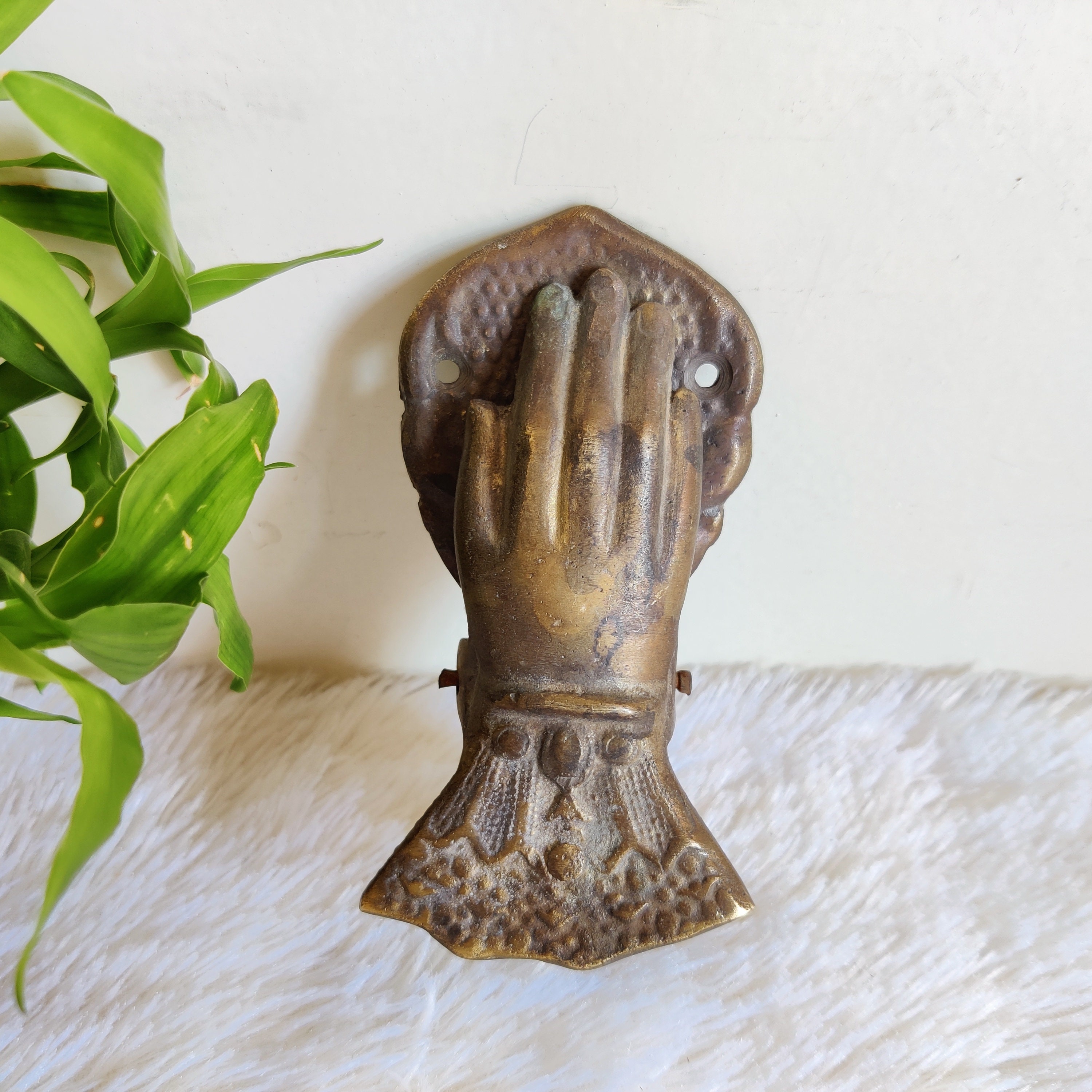 1920s Vintage Hand Shape Victorian Brass Paper Clip Holder Desktop ...