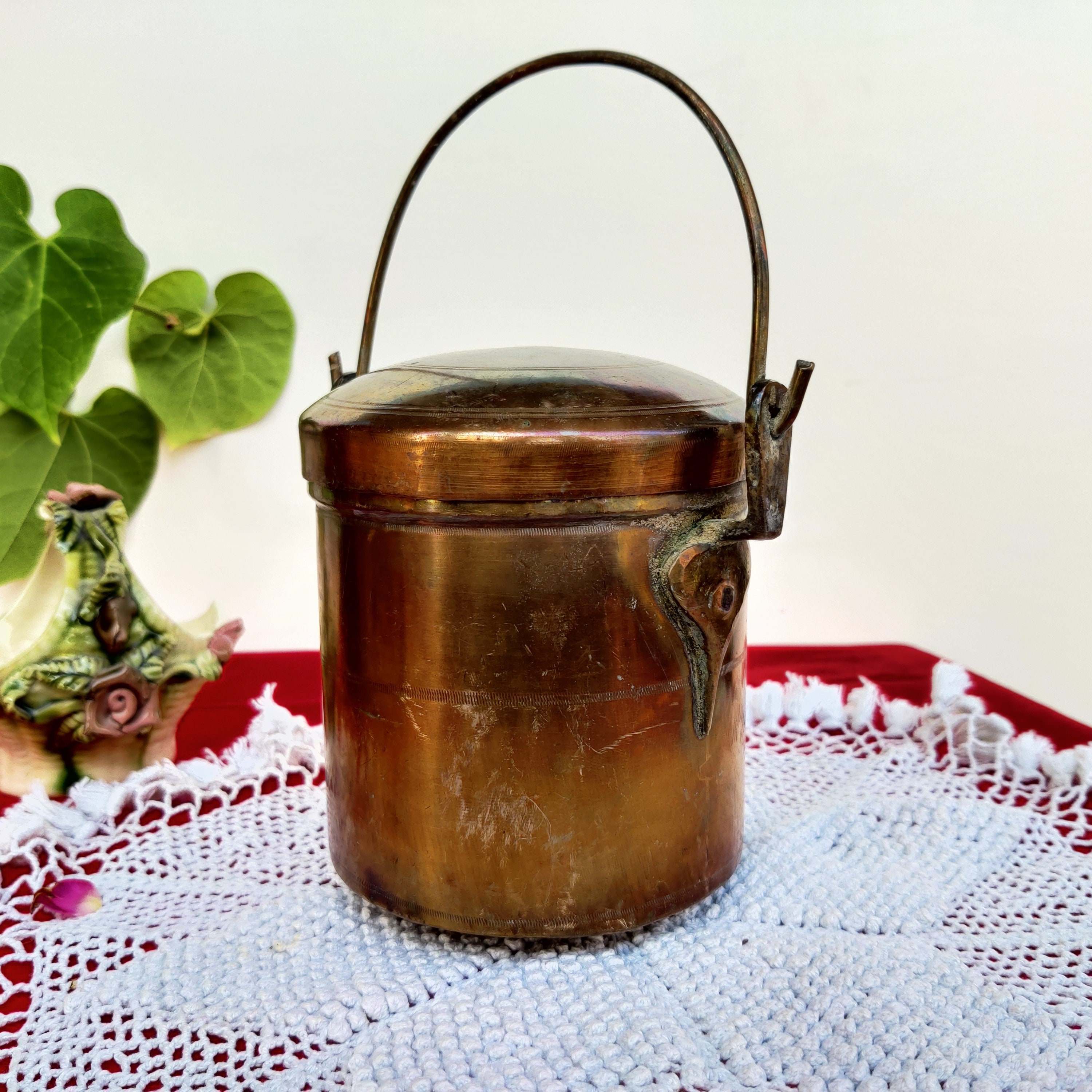 Antique Brass Storage Container Vintage Oil Canister Milk - Etsy