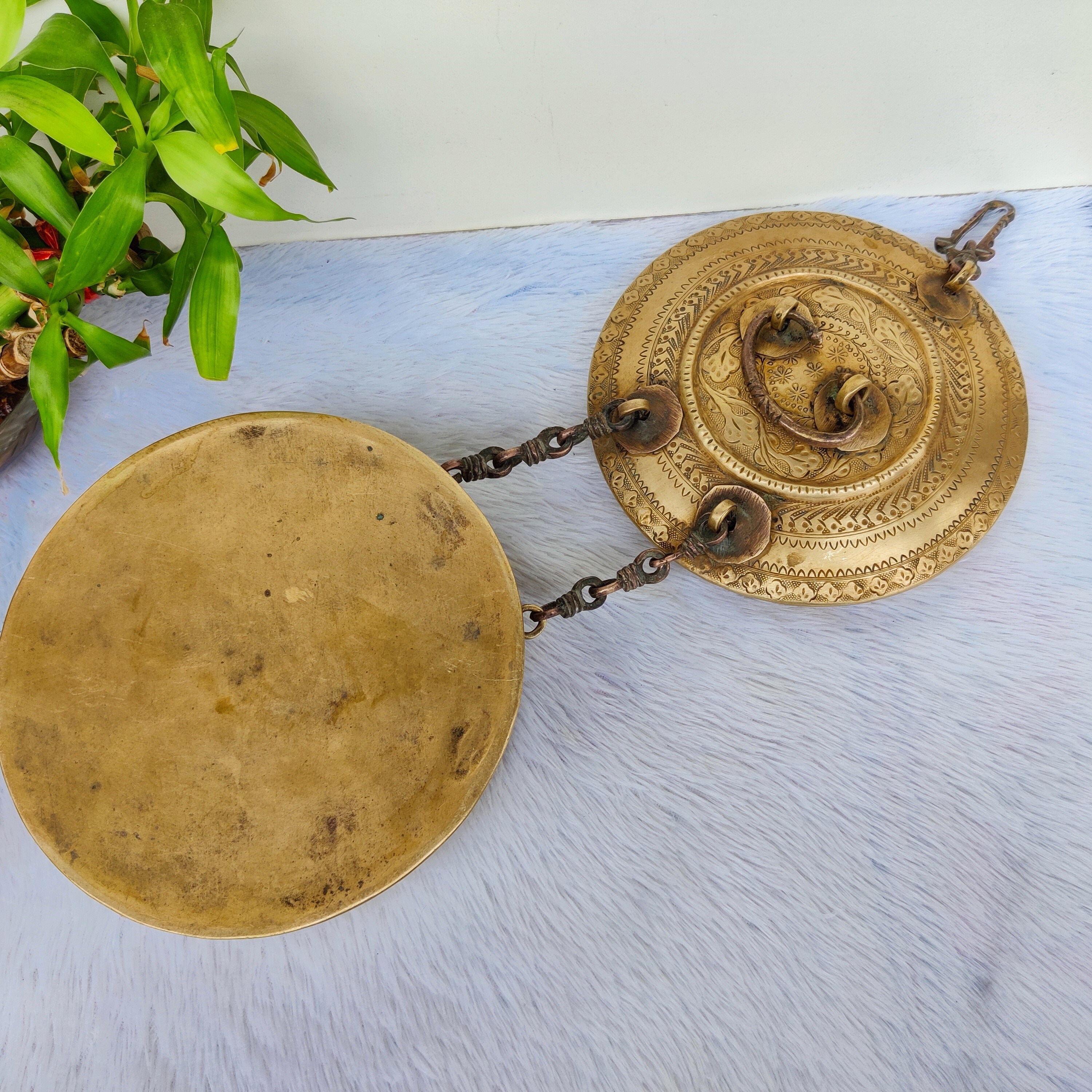 Antique Rare Brass Jewellery Box | Hand Carved Box With Chain Latch ...