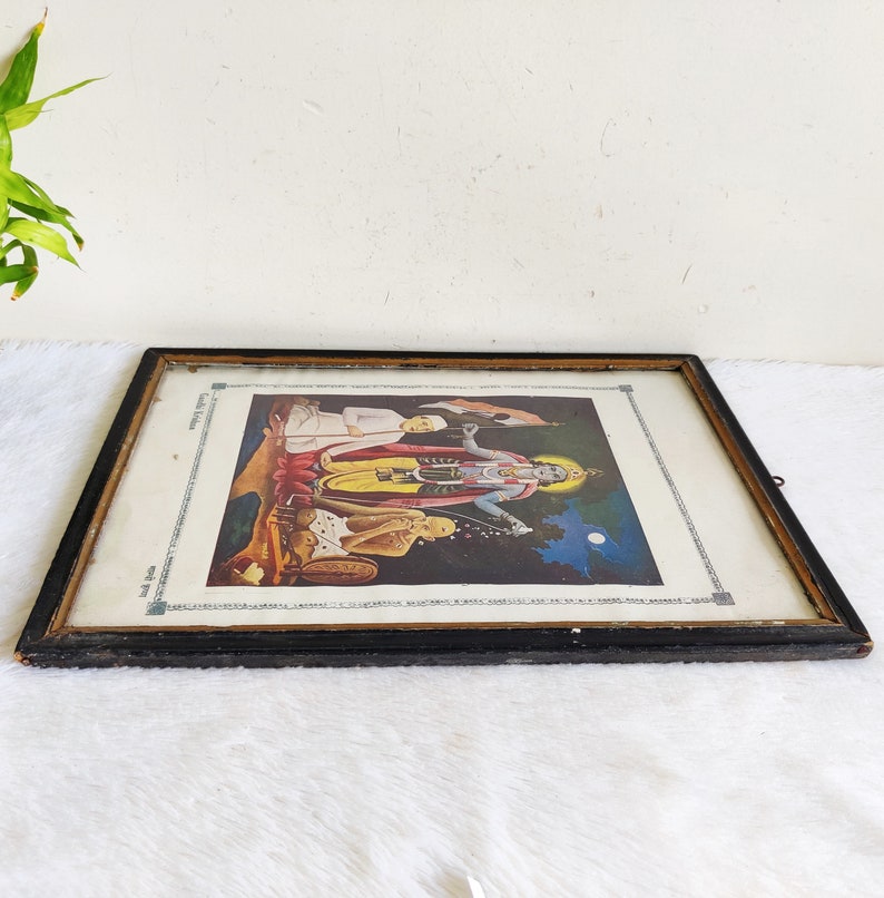 Vintage Lord Krishna, Mahatma Gandhi & Jawaharlal Nehru Print With ...
