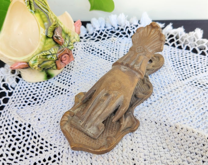 Antique Solid Brass Hand Shaped Paper Clip Holder | Antique Brass ...