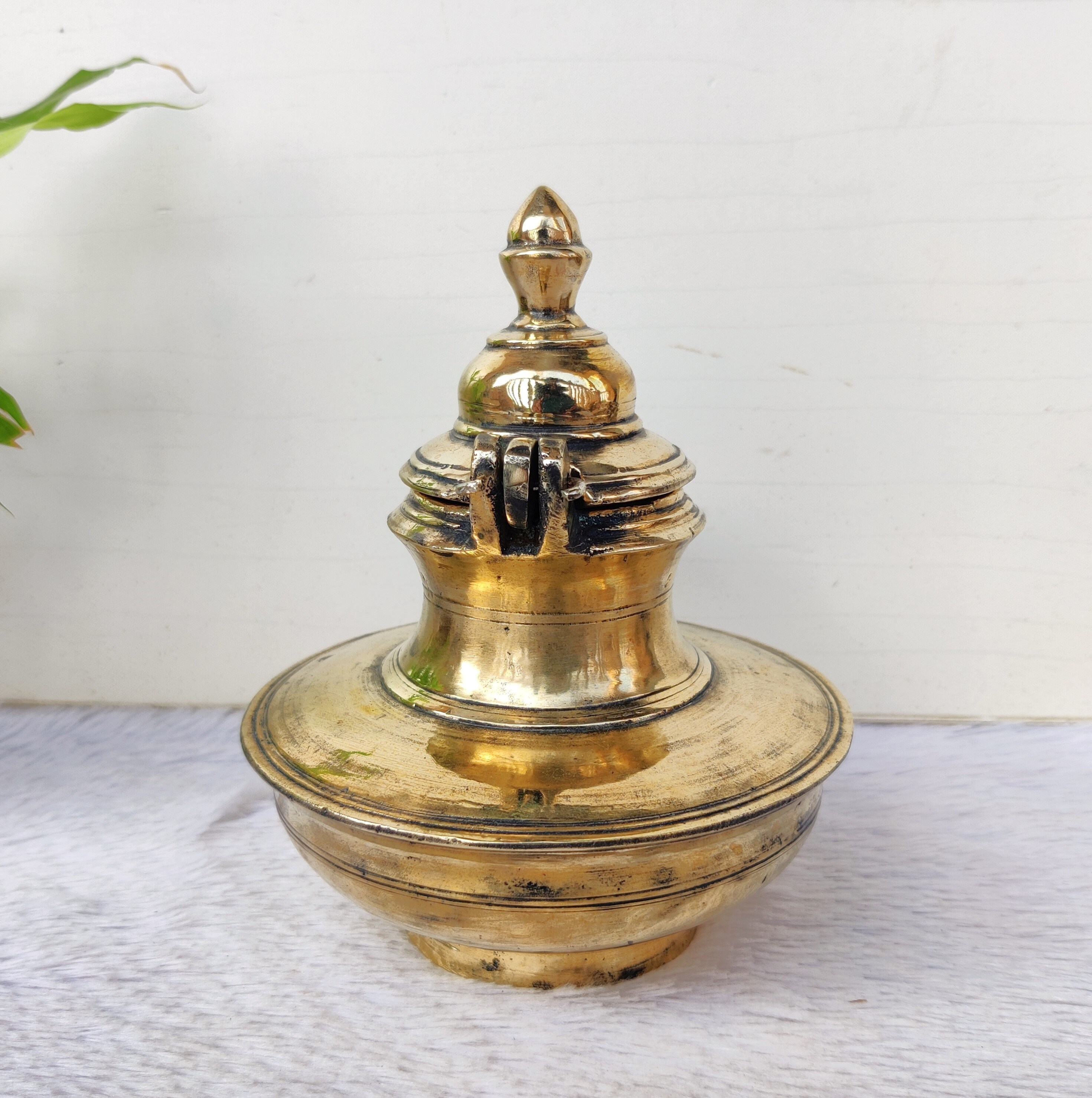 Antique Rare Brass Solid Ghee Pot | Vintage Unique Shaped Indian Oil ...