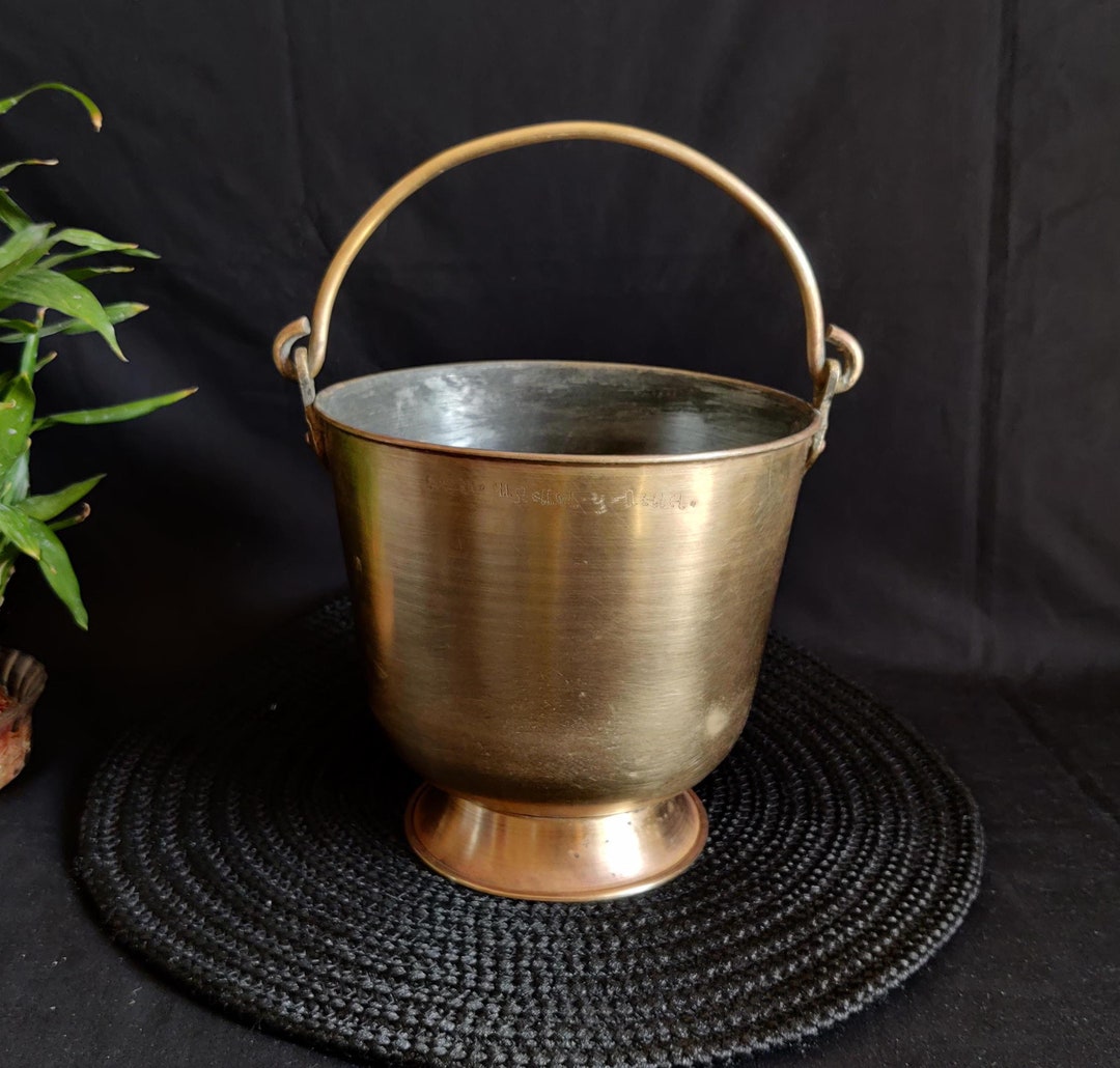 Antique Brass Bucket | Vintage Brass Pail | Brass Planter | Antique ...