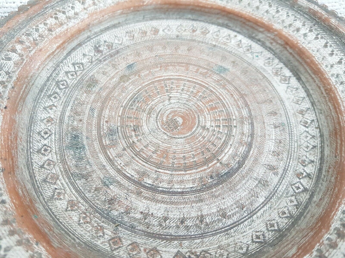 Antique Rare Stamped Copper Plate Copper Worship Religious Plate ...