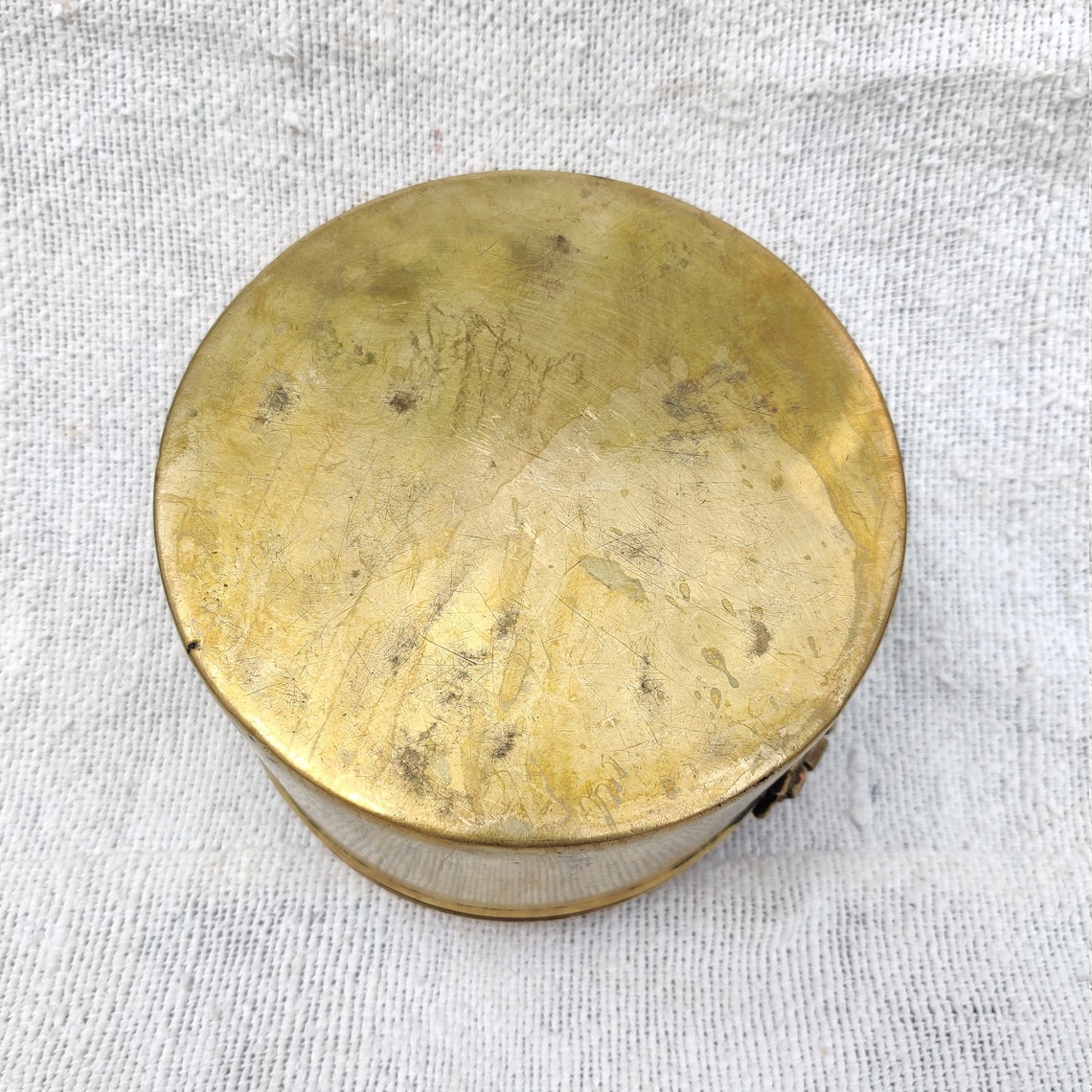 Antique Brass Storage Containersolid Snacks Canistervintage - Etsy