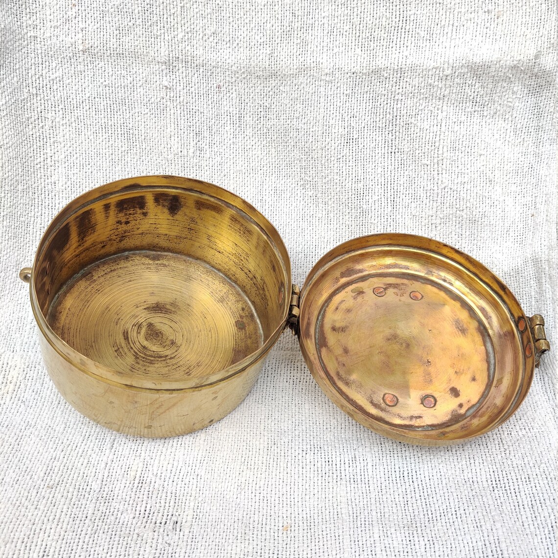 Antique Brass Storage Containersolid Snacks Canistervintage - Etsy