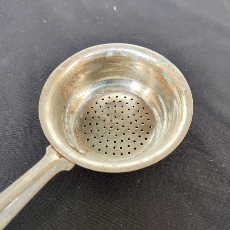 Antique Brass Nickel Plated Strainer | Vintage Brass Tea Strainer ...