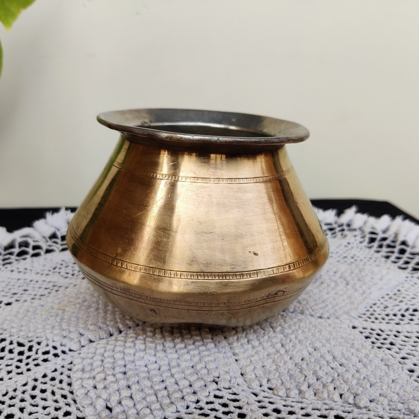 Antique Brass Solid Cooking Pot Set of 2 Antique Rice Pot Brass Planter ...