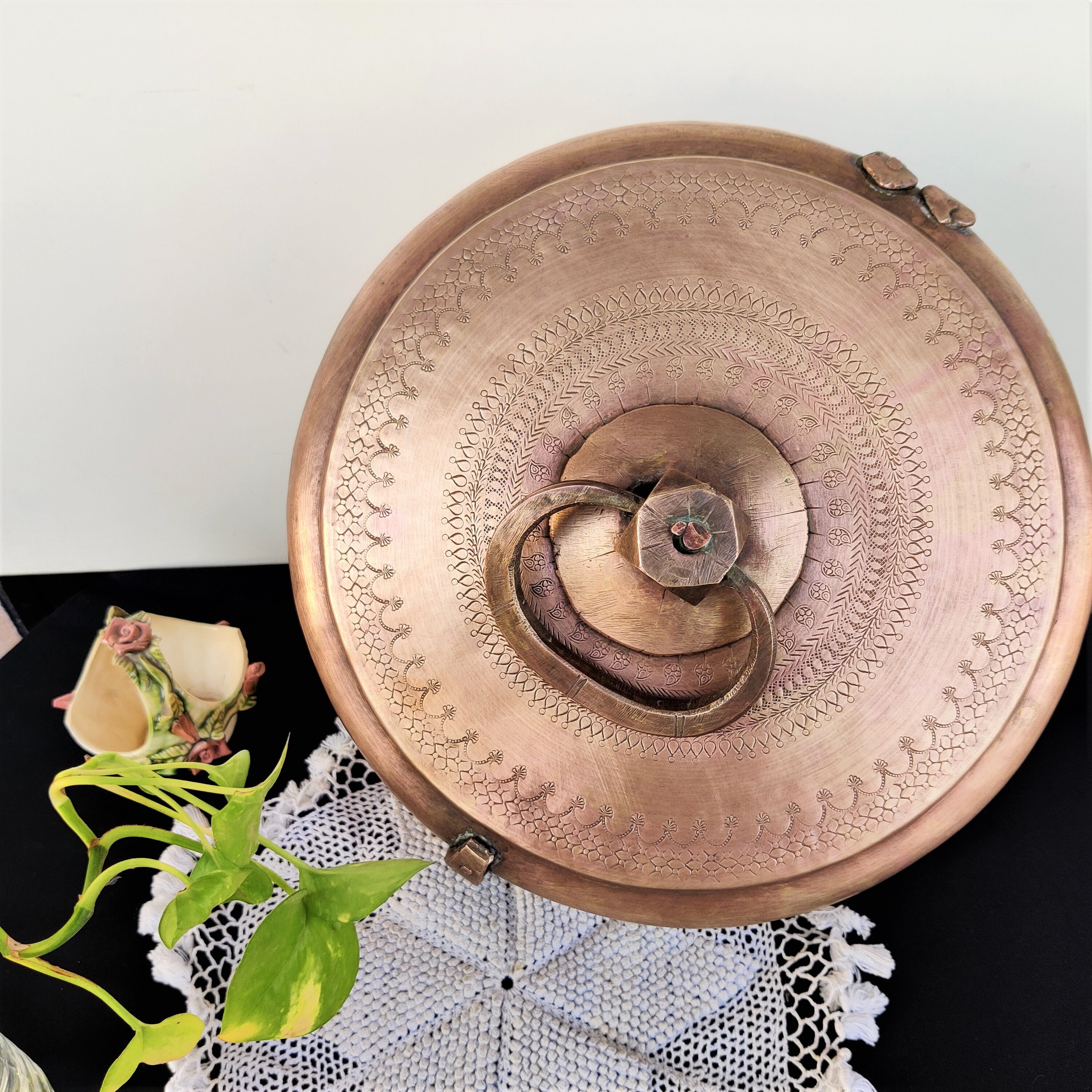 Antique Brass Rare 12.5 Jumbo Size Storage Box With Latch and Handle ...