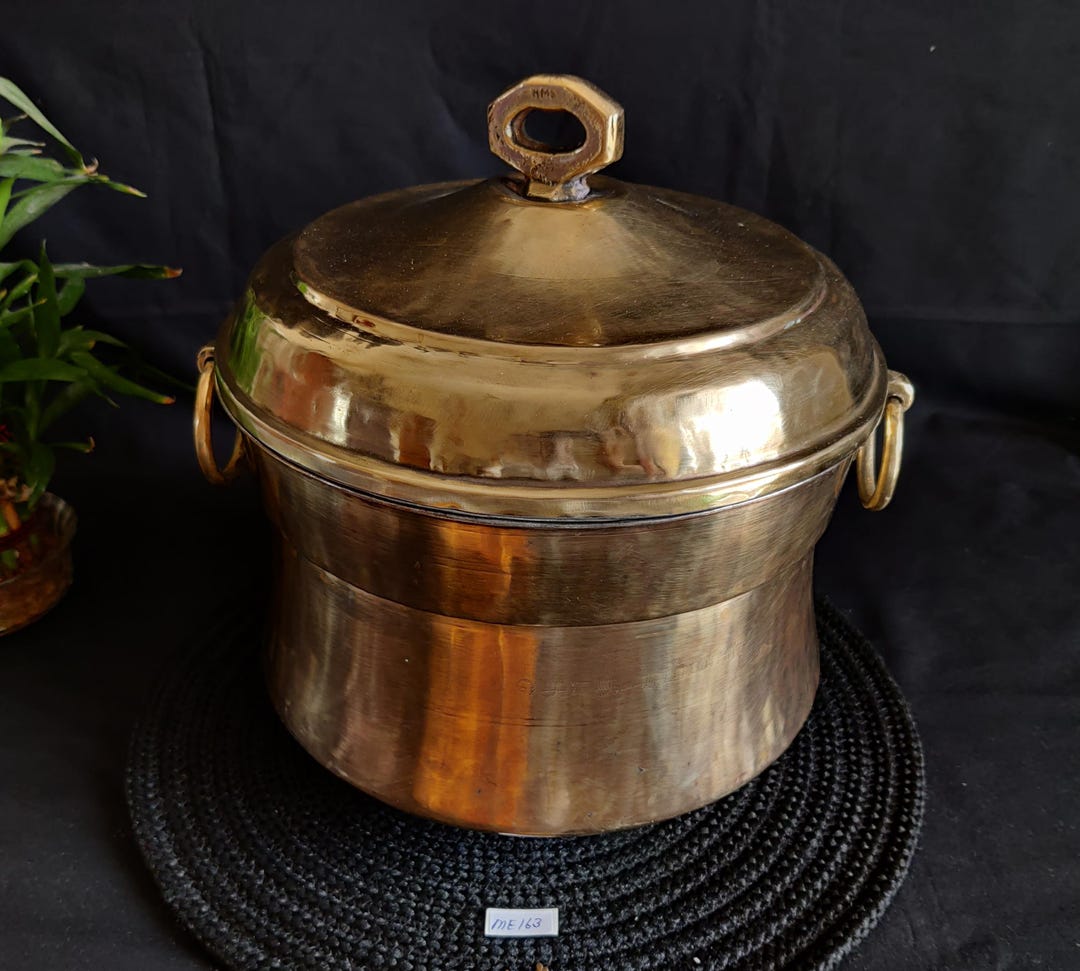 Antique Brass Handcrafted Idli Steamer Pot | South Indian Idli Patra ...