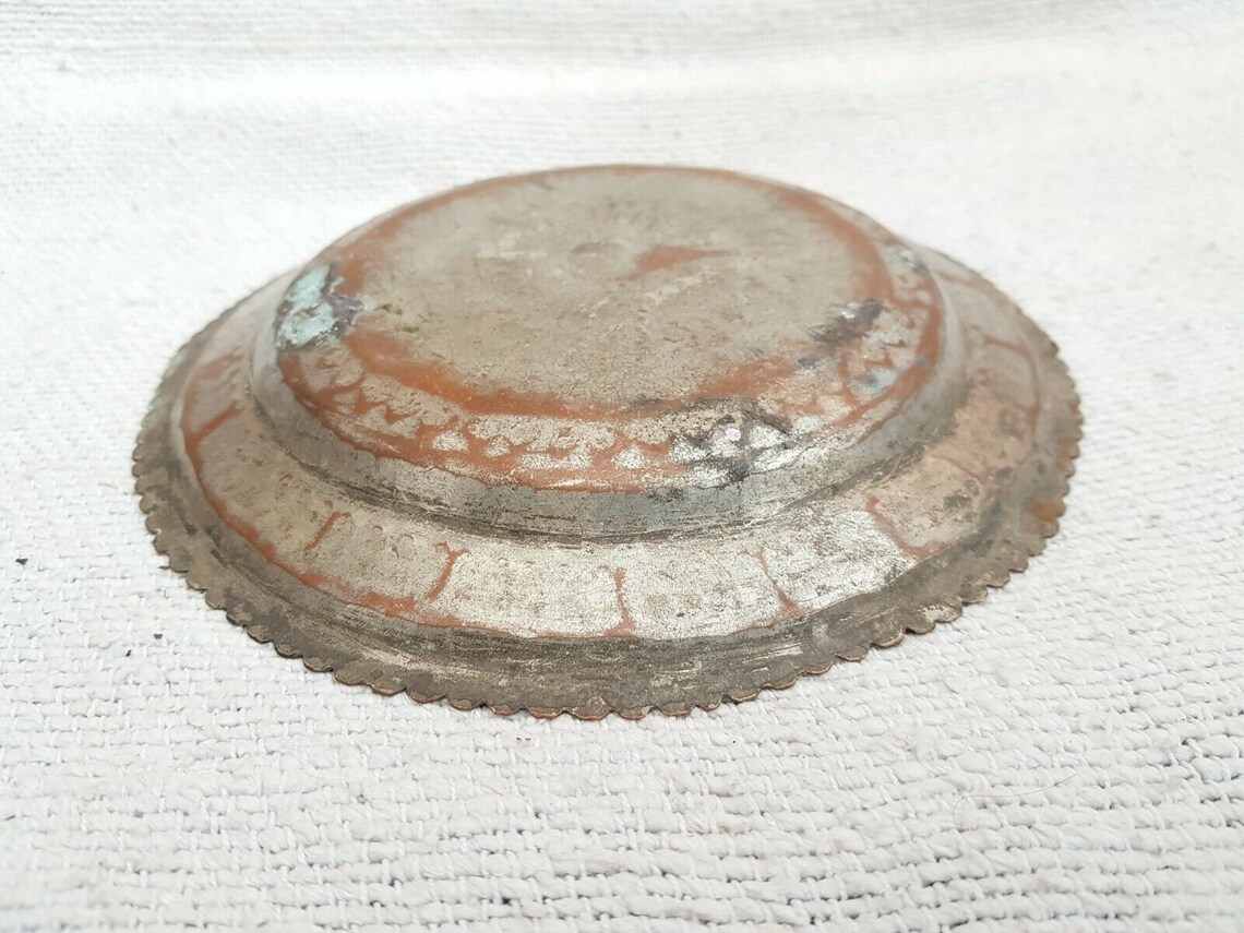 Antique Rare Stamped Copper Plate Copper Worship Religious Plate ...