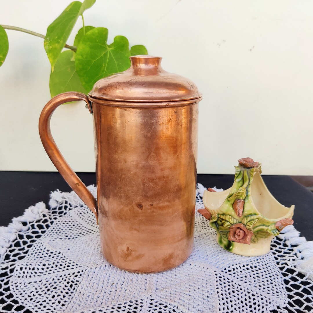 Vintage Copper Water Jug | Copper Pitcher for Ayurveda Health Benefits ...