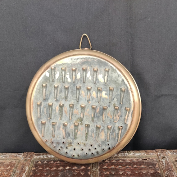 Antique Brass Round Cheese Grater Vintage Brass Vegetable | Etsy