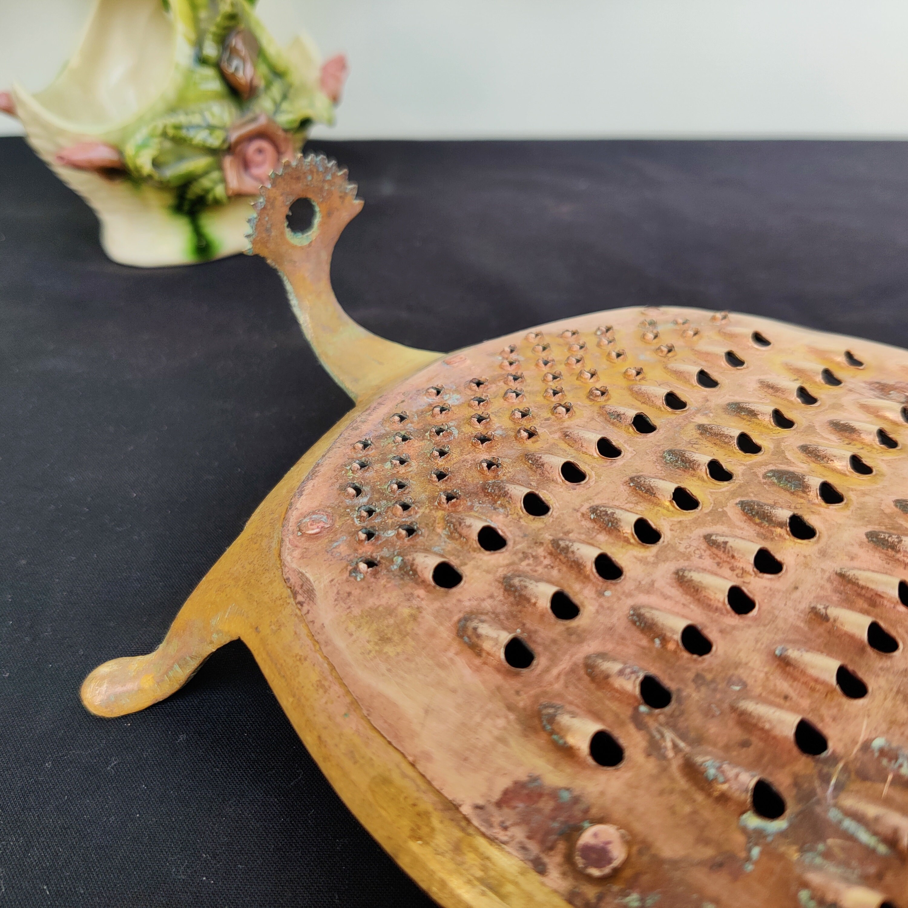 Vintage Brass Tortoise Shaped Cheese Grater With Coconut Scraper Brass ...