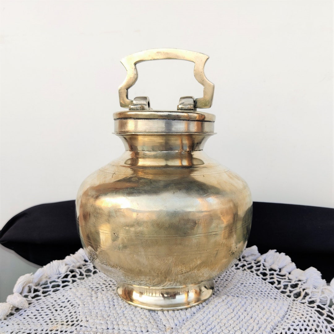 Vintage Very Rare German Silver Round Belly Water Vessel With Lid ...