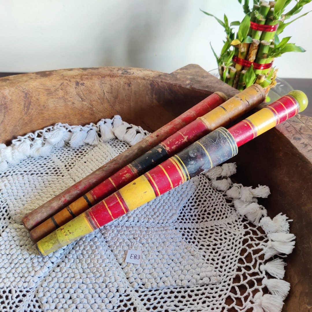 Antique Wooden Hand Fan Stick Rustic Country Farmhouse Decor Handmade ...