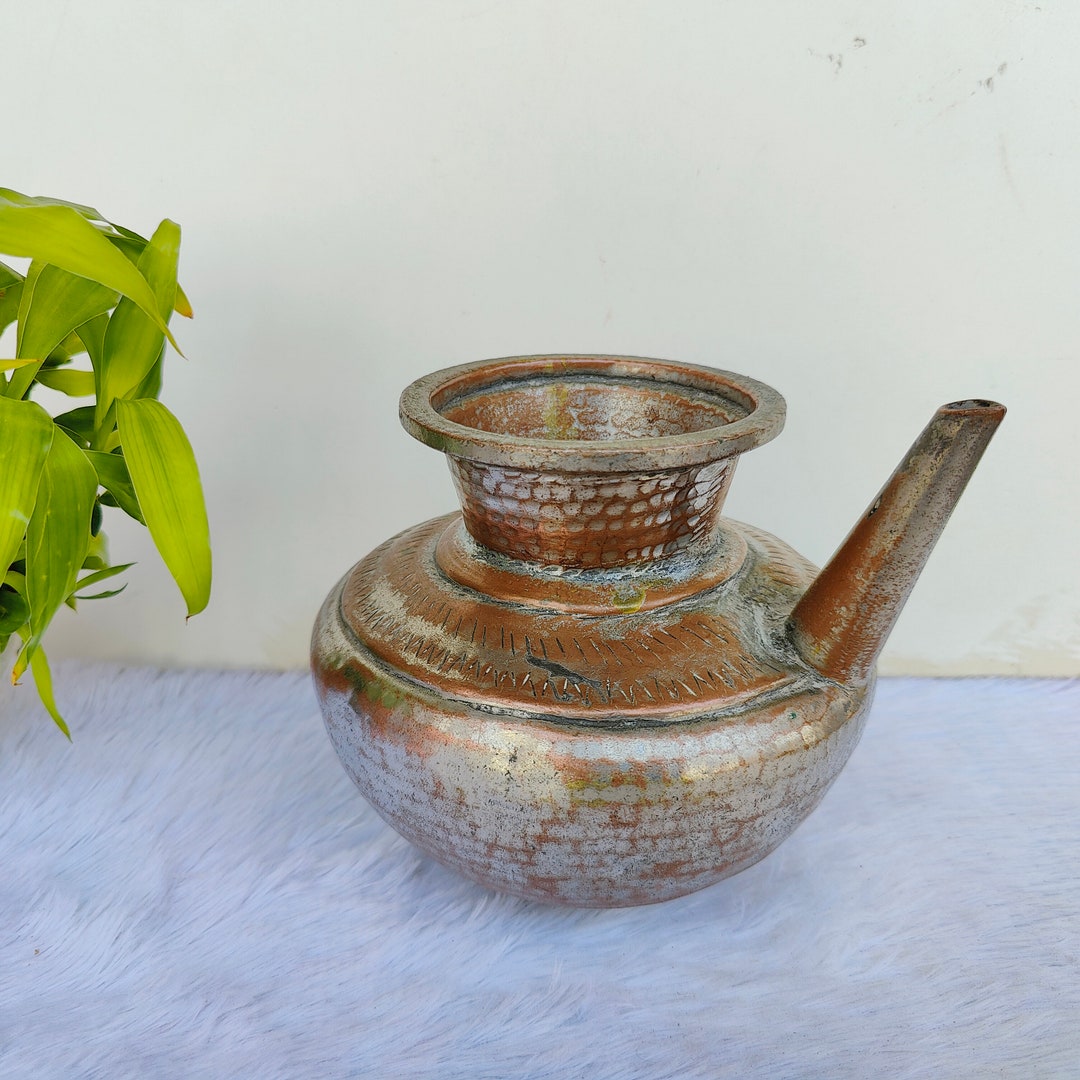 Antique Copper Water Pot With Spout | Holy Copper Pot | Solid, Sturdy ...