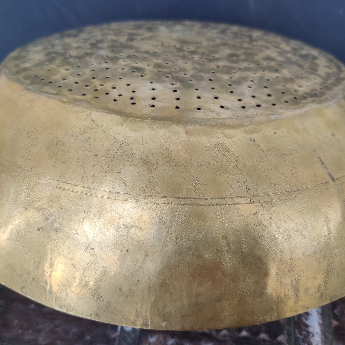Antique Brass Colander/strainer Unique Hand Beaten Round - Etsy
