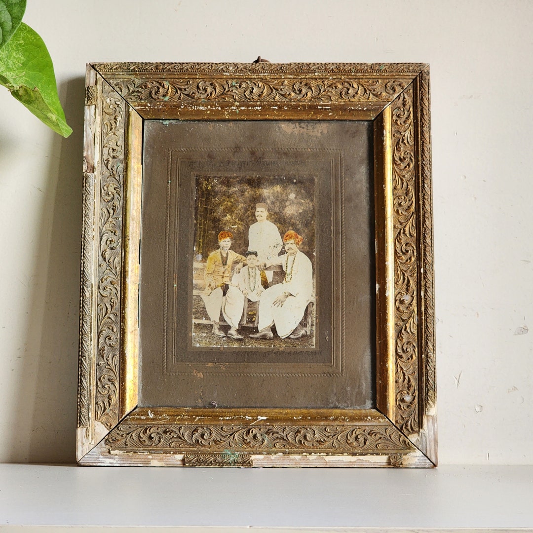 Vintage Rich Man Group Hand Colored Black and White Well Framed ...