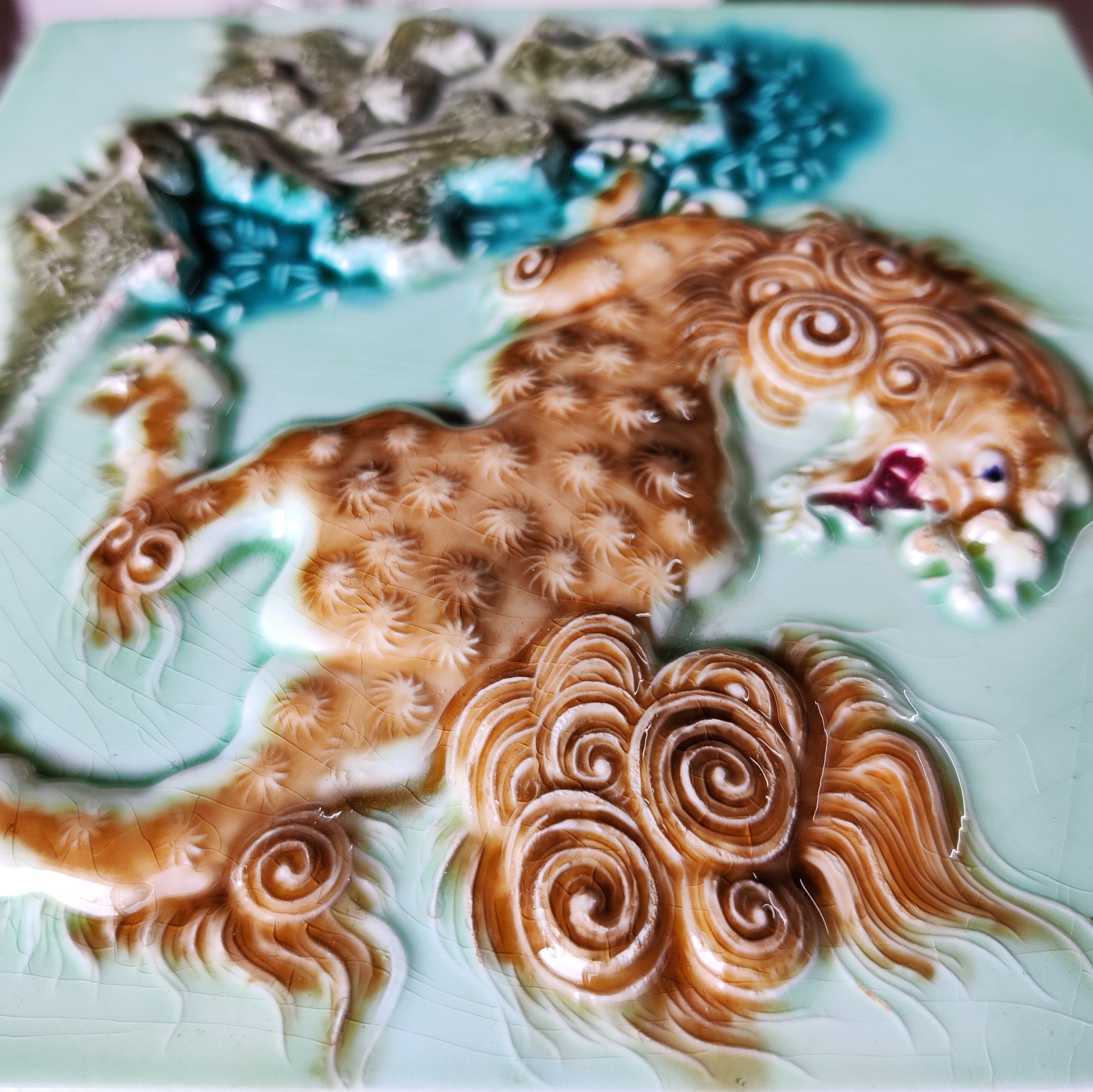 Vintage Mythical Dragon Rare Architecture Tile 6" X 6" , Japan | Rare ...