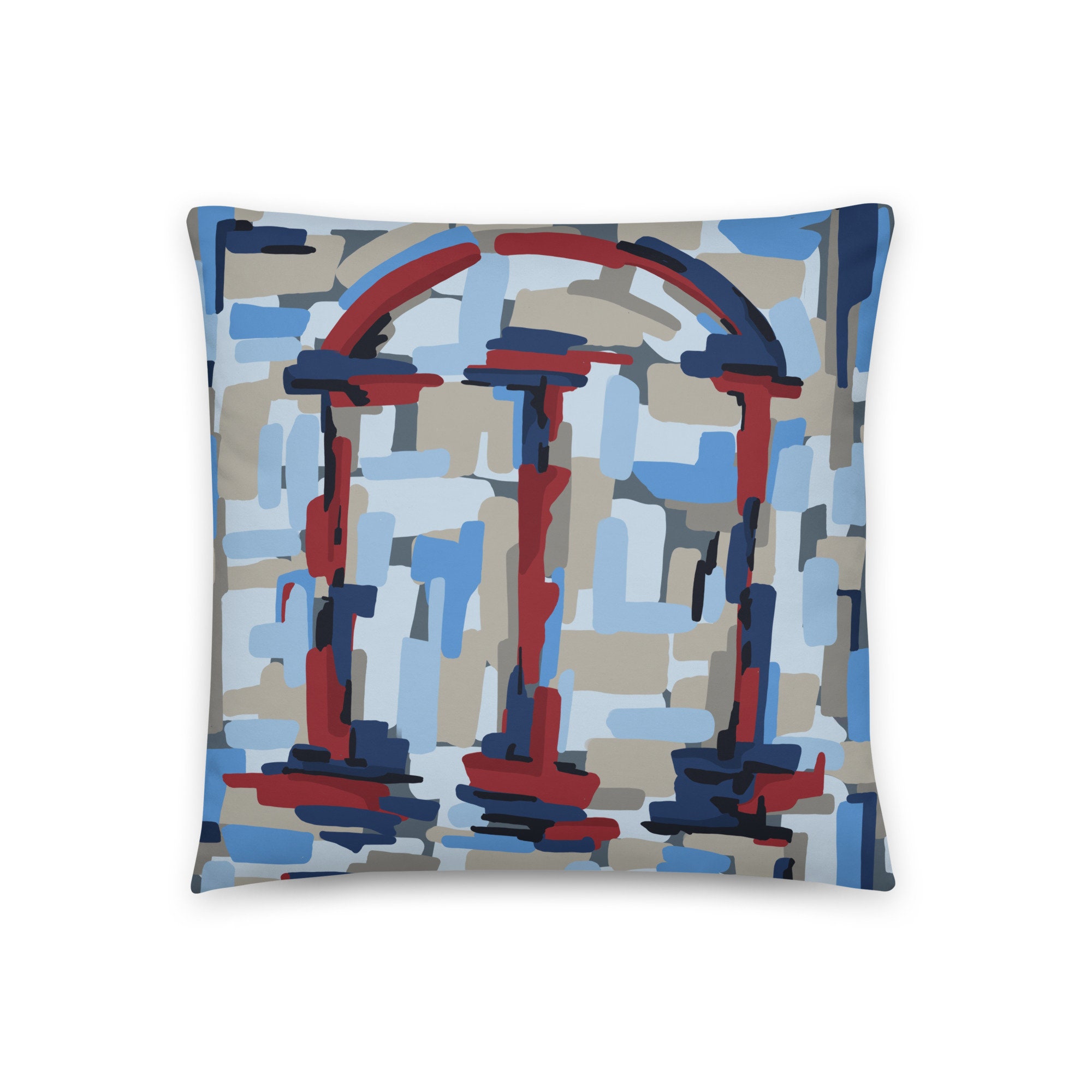 UGA Arch Pillow- Red + Blue, Decorative Pillow, Cute Throw Pillow ...