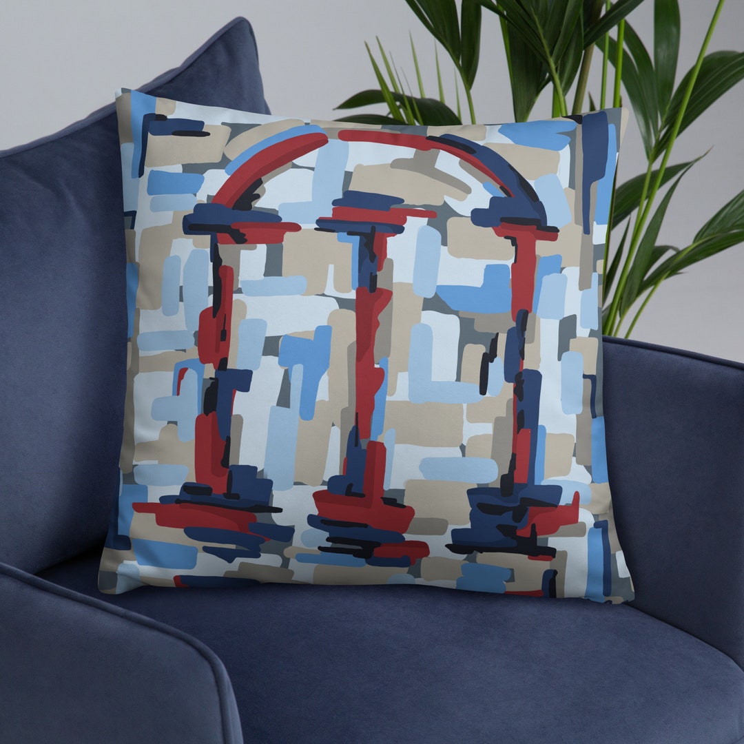 UGA Arch Pillow- Red + Blue, Decorative Pillow, Cute Throw Pillow ...