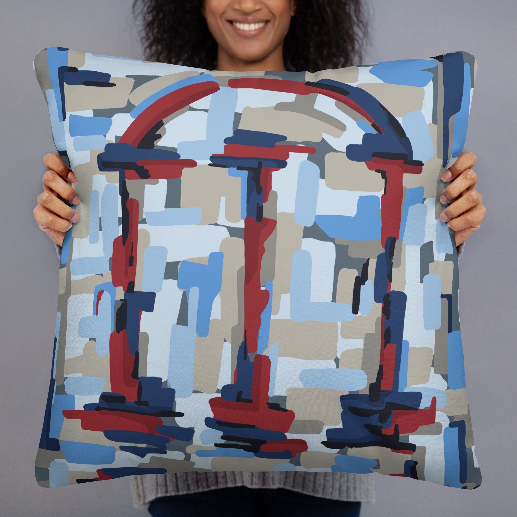 UGA Arch Pillow- Red + Blue, Decorative Pillow, Cute Throw Pillow ...