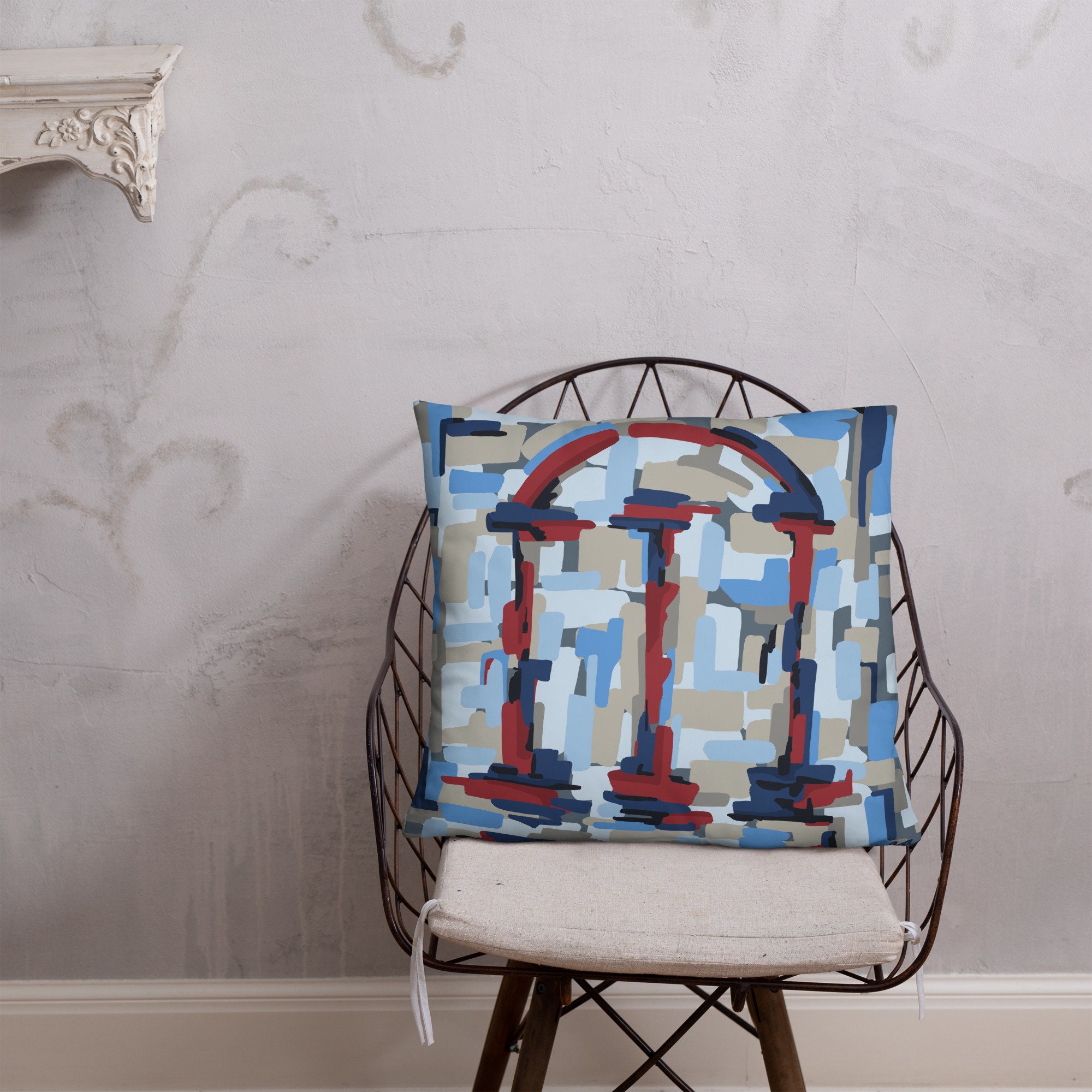 UGA Arch Pillow- Red + Blue, Decorative Pillow, Cute Throw Pillow ...