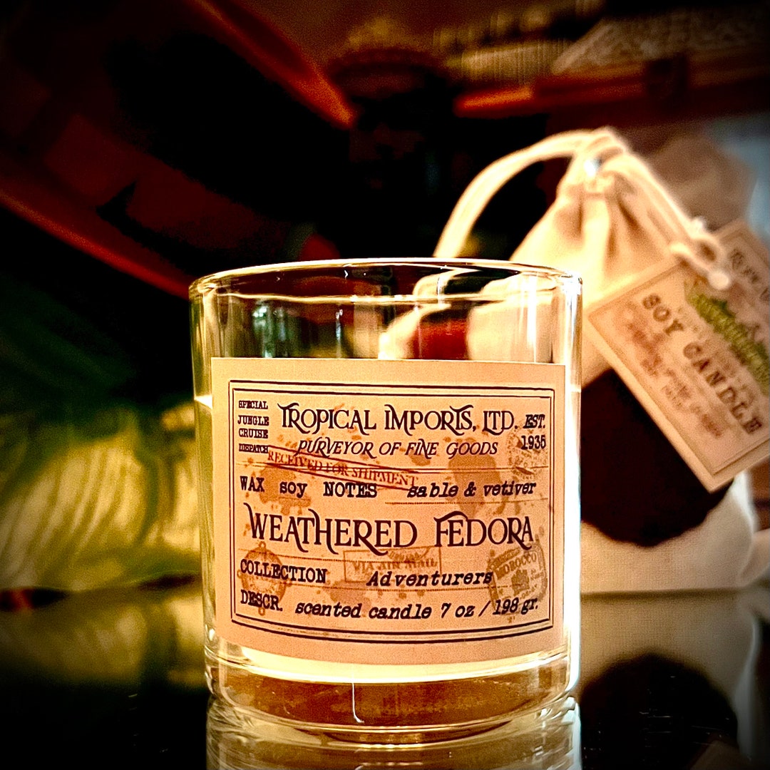 WEATHERED FEDORA | Indiana Jones Candle | Disney Candles ...