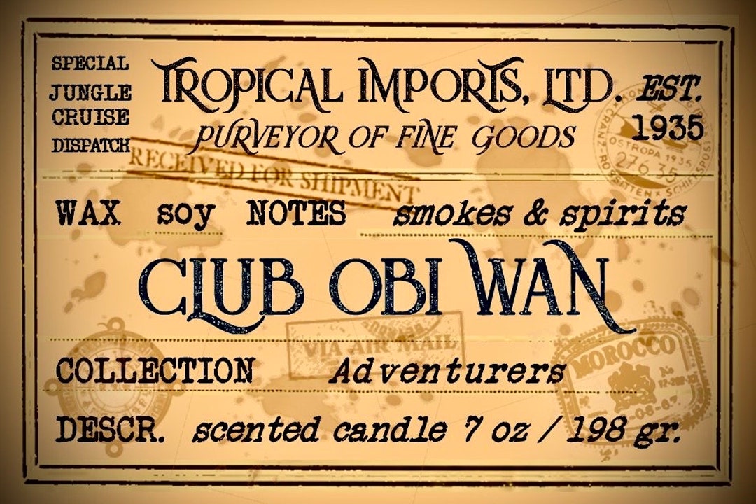 CLUB OBI WAN Indiana Jones Candle Disney Candles - Etsy