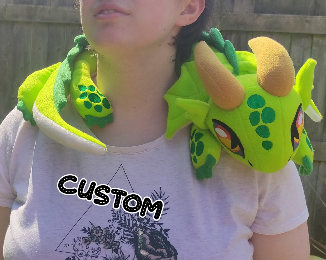 Custom Dragon Plushie: Handmade Wearable Stuffed Toy, Poseable Option ...