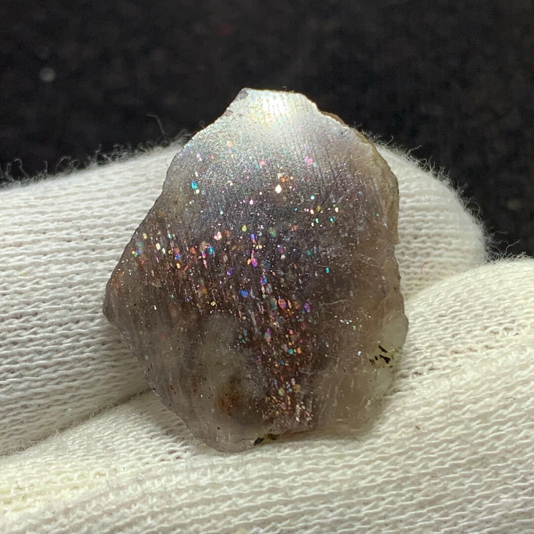 Natural Rainbow PURPLE HAZE SUNSTONE Raw Slice Loose Gemstone From ...