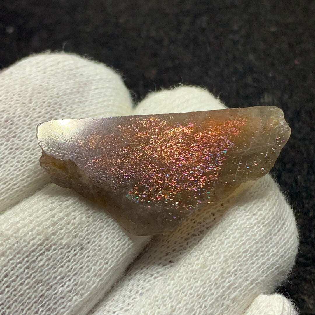Natural Rainbow PURPLE HAZE SUNSTONE Raw Slice Loose Gemstone From ...