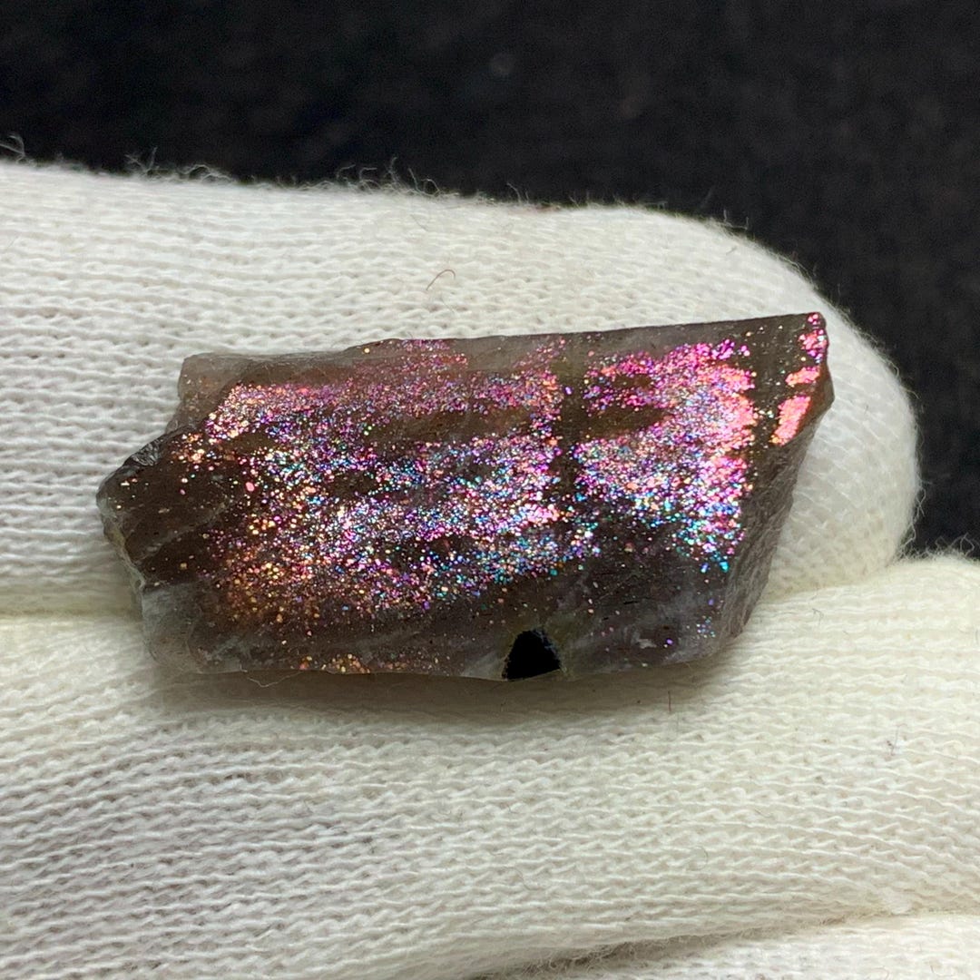 Natural Rainbow PURPLE HAZE SUNSTONE Raw Slice Loose Gemstone From ...
