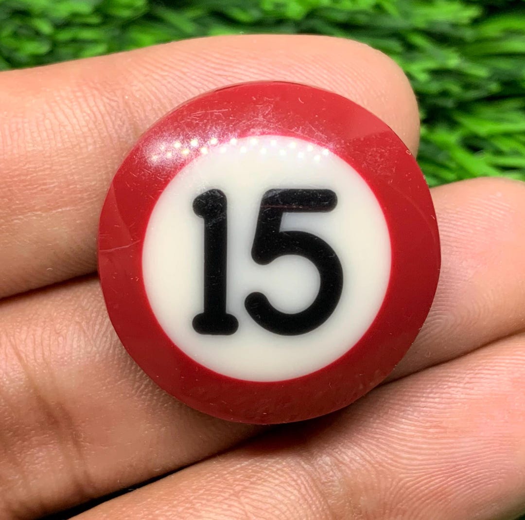 Billiards Pool Ball Number 15 Maroon 27x8mm Round Cabochon Loose ...