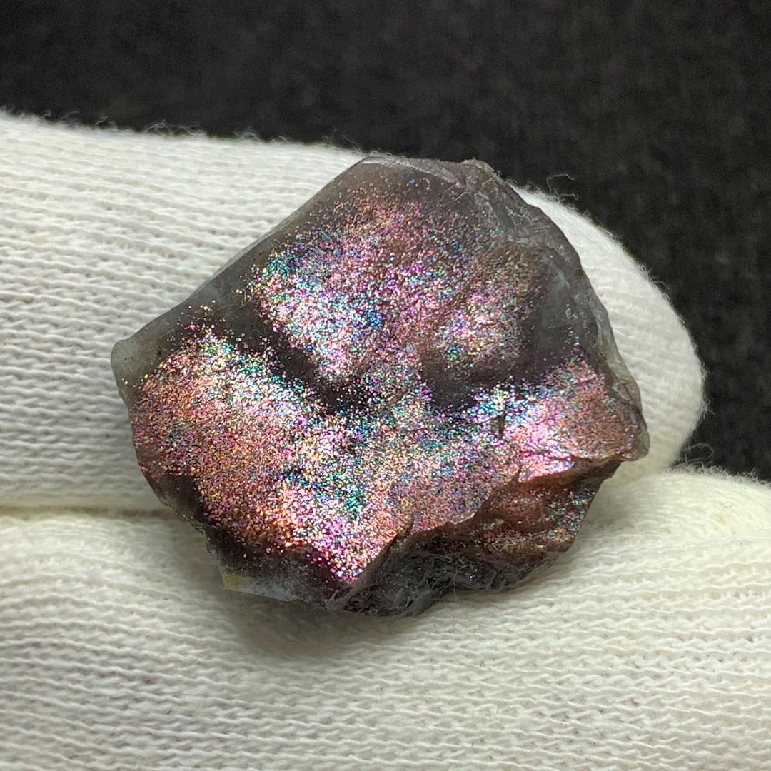 Natural Rainbow PURPLE HAZE SUNSTONE Raw Slice Loose Gemstone From ...