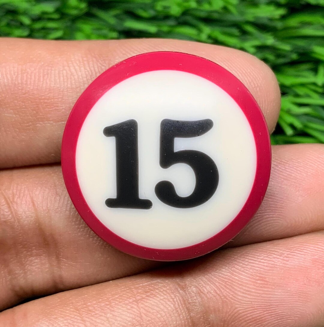 Billiards Pool Ball Number 15 Maroon 29x8mm Round Cabochon Loose ...