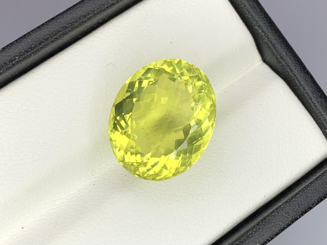 Natural Lemon Quartz Oval Shape Cut Loose Gemstone 10.50 Cts 13x15.8x8 ...